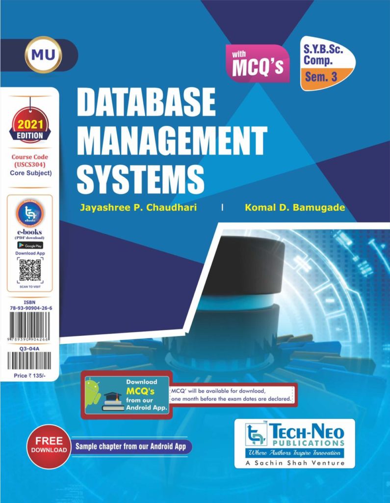 Techneo – Database Management System, SY BSC CS – MU – bookwalas