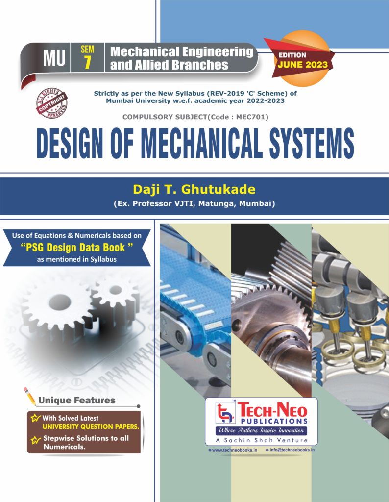 Tech Neo – Design Of Mechanical Systems – MU – bookwalas