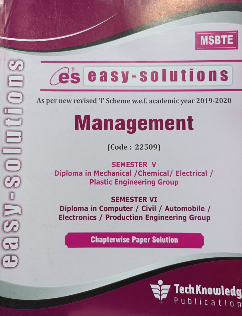 Easy Solutions – Management – MSBTE – bookwalas