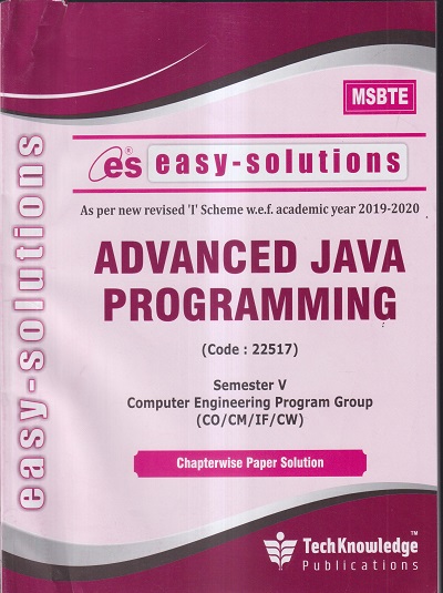 Easy Solutions – Advanced Java Programming – MSBTE – bookwalas Easy Solutions – Advanced Java Programming – MSBTE – bookwalas