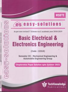 Easy Solutions – Basic Electrical & Electronic Engineering – MSBTE – bookwalas